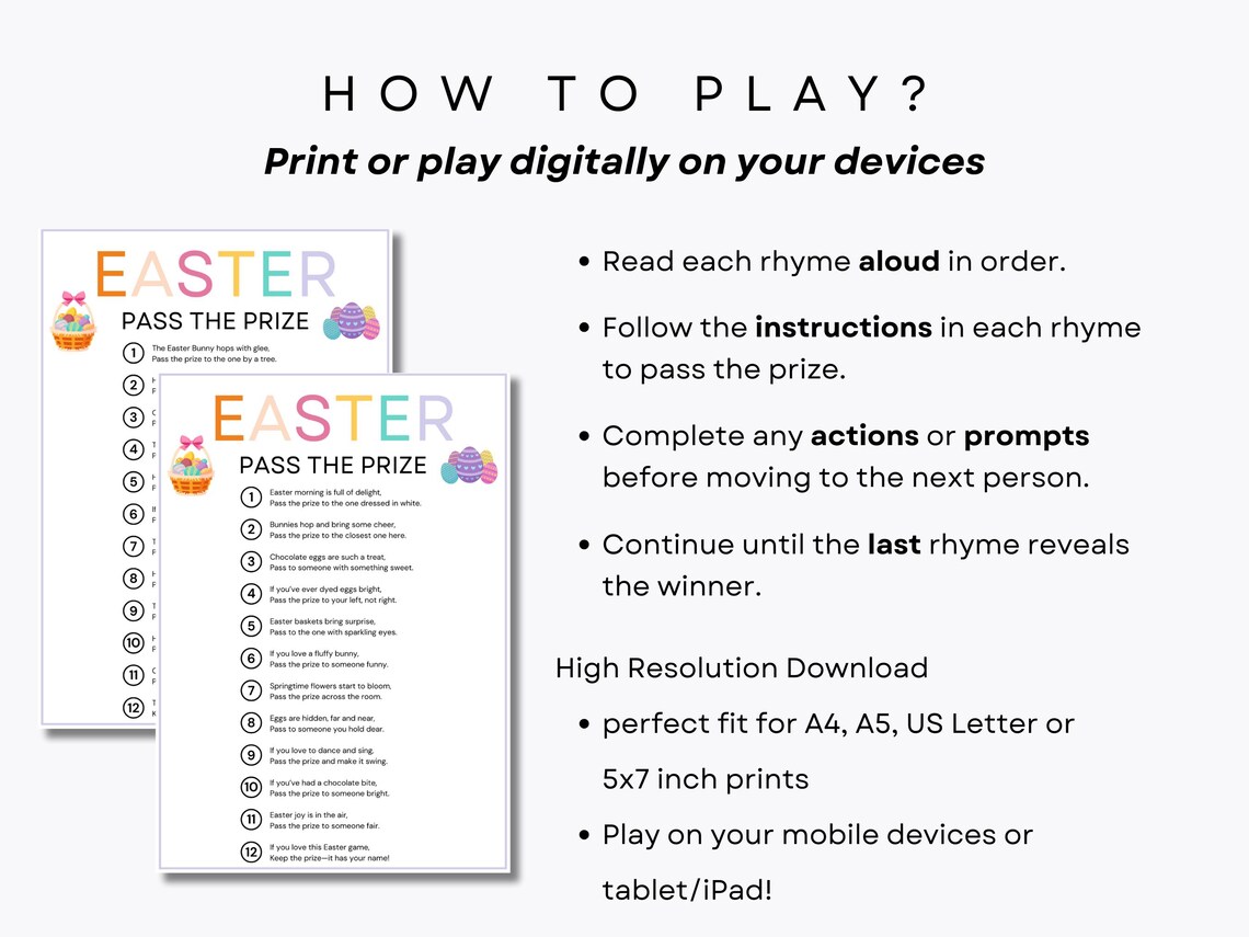 3 Pass the Prize Games – Easter Bunny Stories – Family Activity – Kids ...
