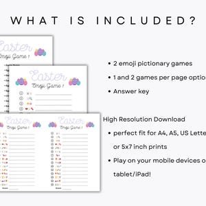 2 Easter Emoji Pictionary Game – Printable Games – Festive Spring Party ...