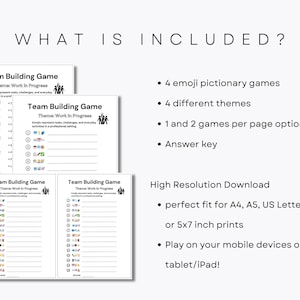 4 Team Building Emoji Pictionary Game - Office Games - Team Pictionary ...