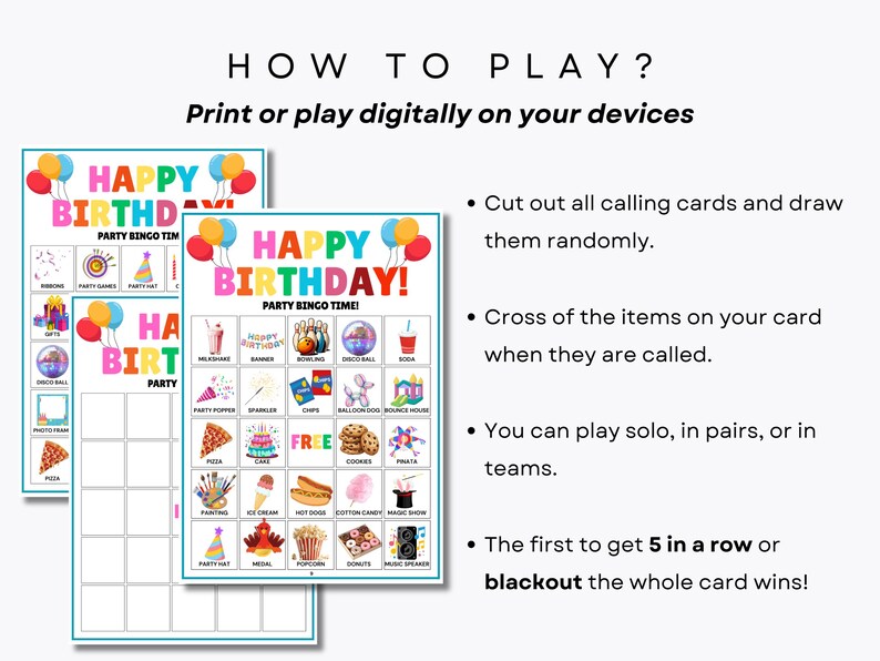 Birthday Party Bingo – Classroom Icebreaker Bingo – Family Birthday ...