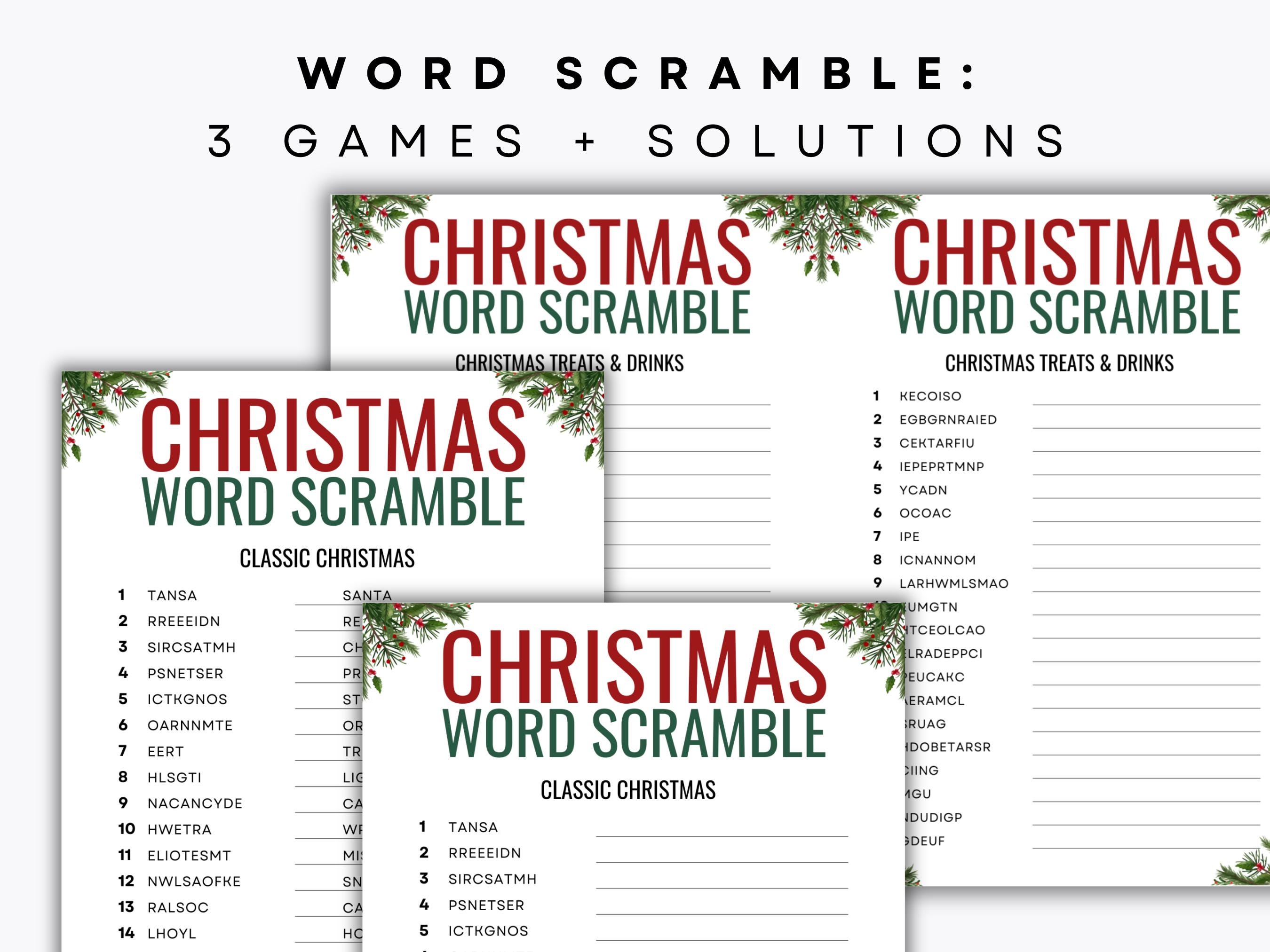 Christmas Word Game Bundle – 9 Printable Games – Icebreaker Activity ...