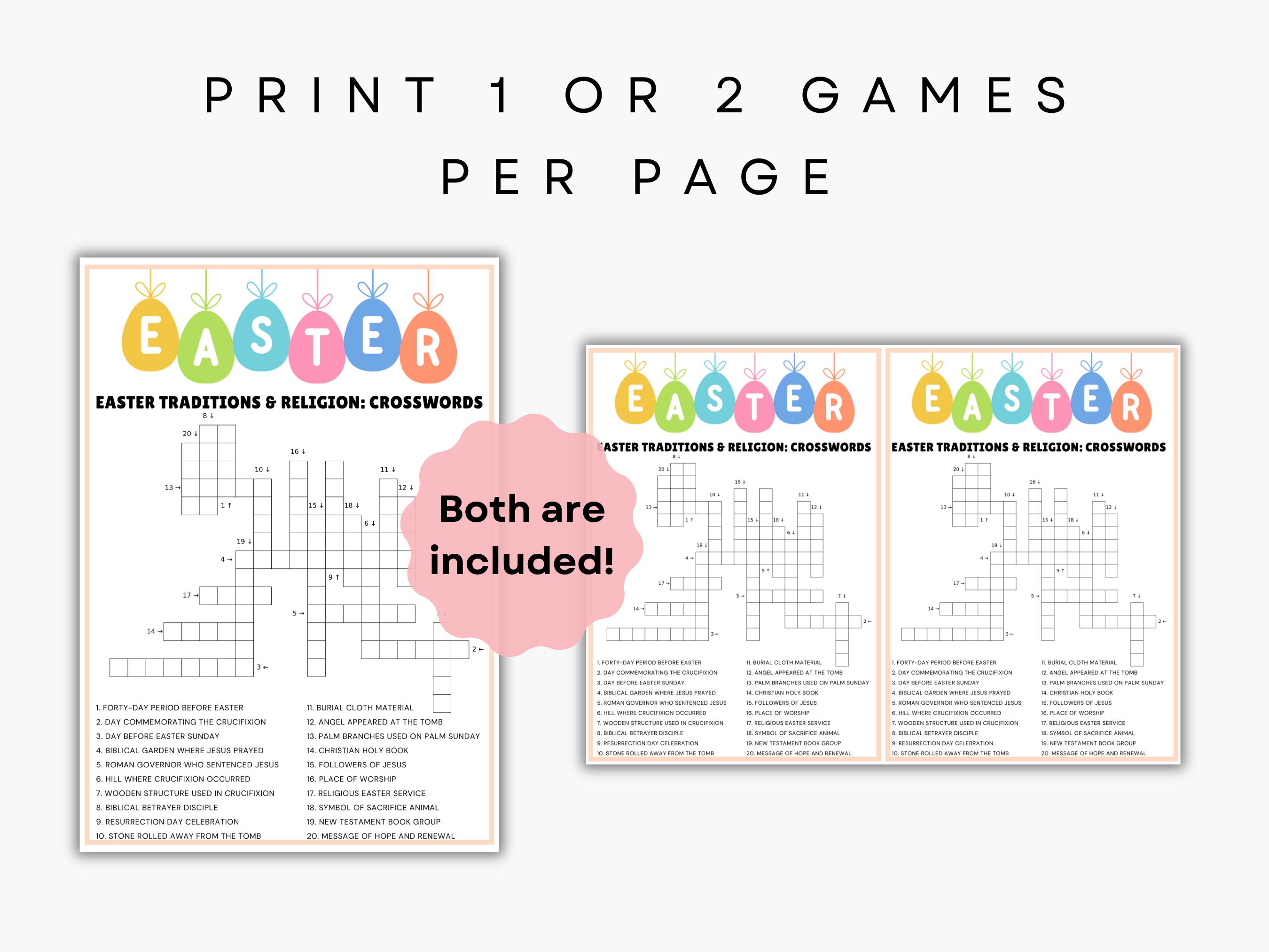 Easter Word Game Bundle – 9 Printable Games – PDF Download – Word ...