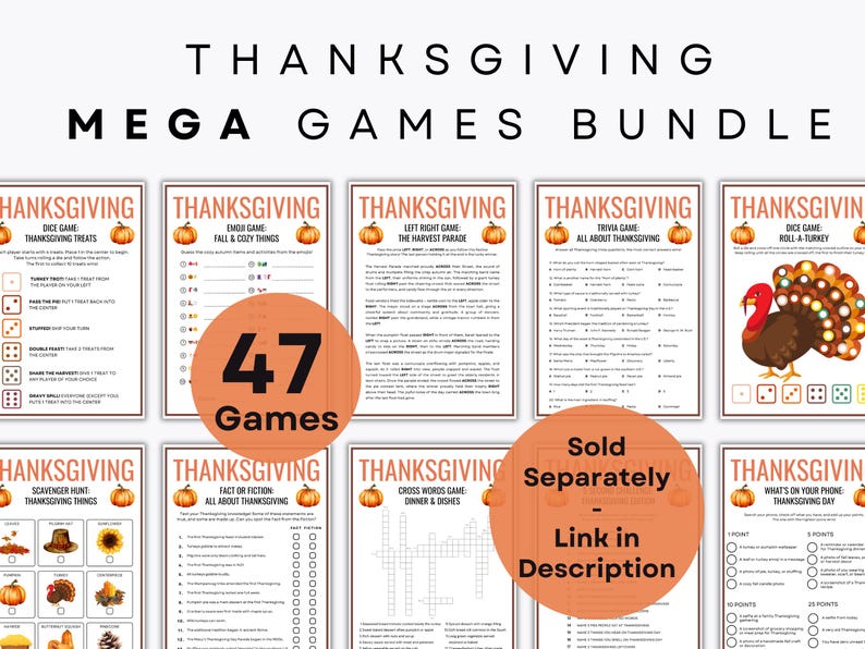 Thanksgiving Trivia Game Bundle – 4 Printable Games – Icebreaker ...