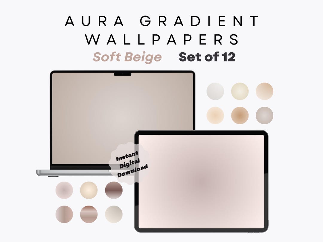 12 Autumn Aura Gradient Desktop Wallpaper, Soft Beige Hues - Aesthetic ...