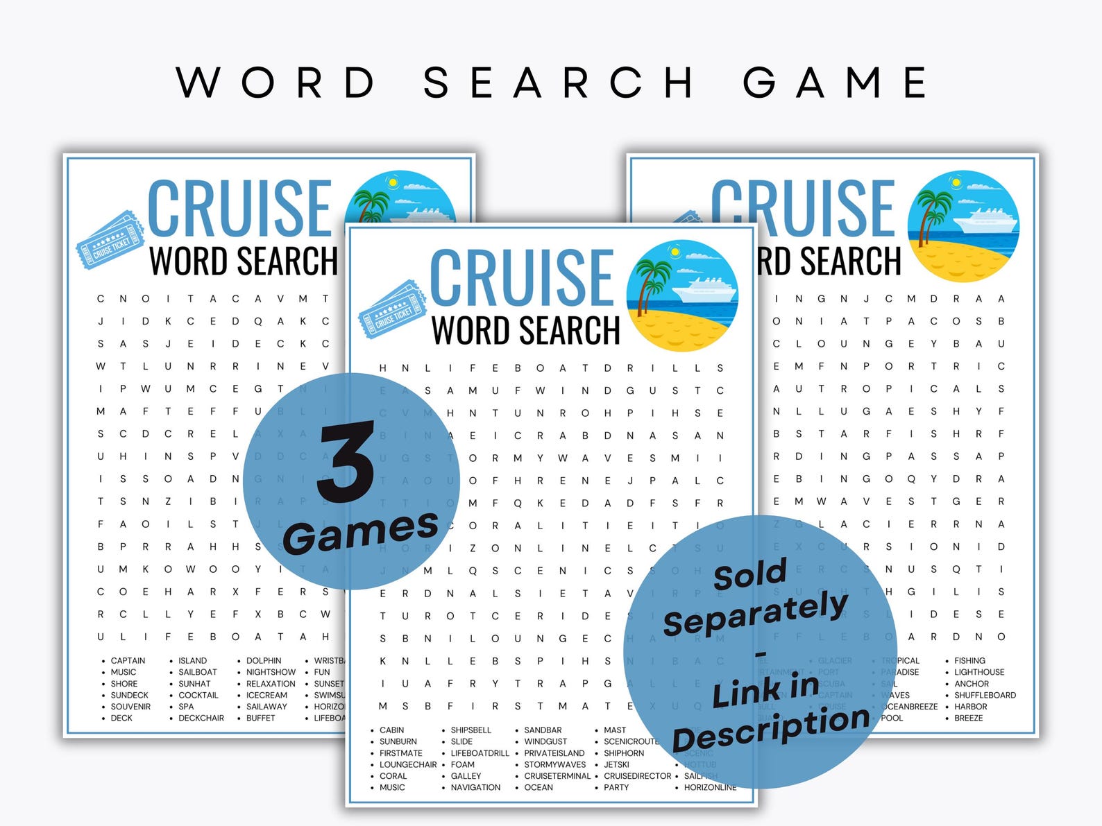 3 Cruise Word Scramble Games - 3 Printable Puzzles - Family Fun ...