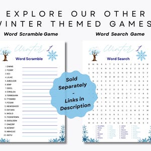 Giant XXL Winter Word Search Game - 111 Words - 2 Printable Puzzles ...