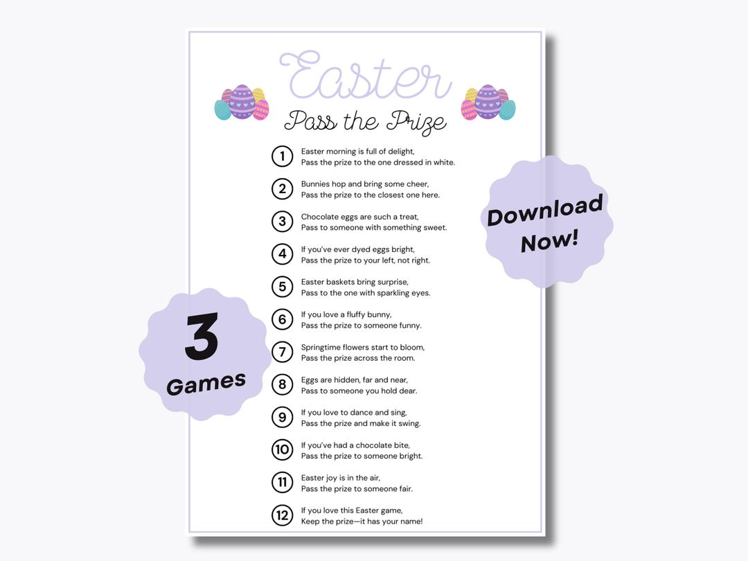 3 Pass the Prize Games – Easter Bunny Stories – Family Activity – Kids ...