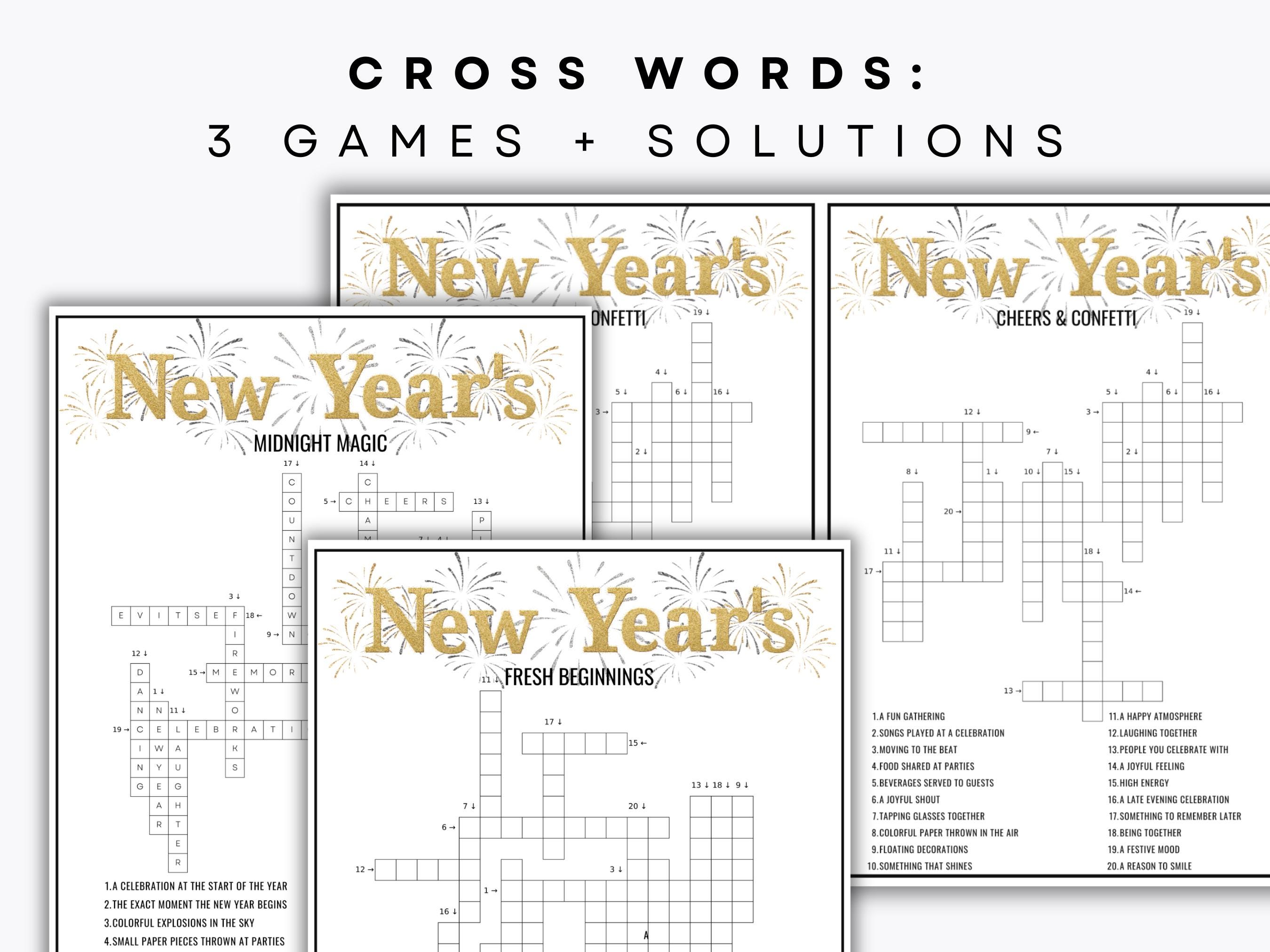 New Years Game Bundle – 9 Printable Games – Icebreaker Activity - Word ...