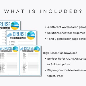3 Cruise Word Scramble Games - 3 Printable Puzzles - Family Fun ...