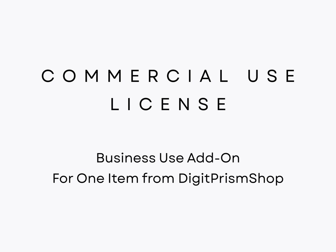 Commercial Use License - Add-on for One Digital Product From ...