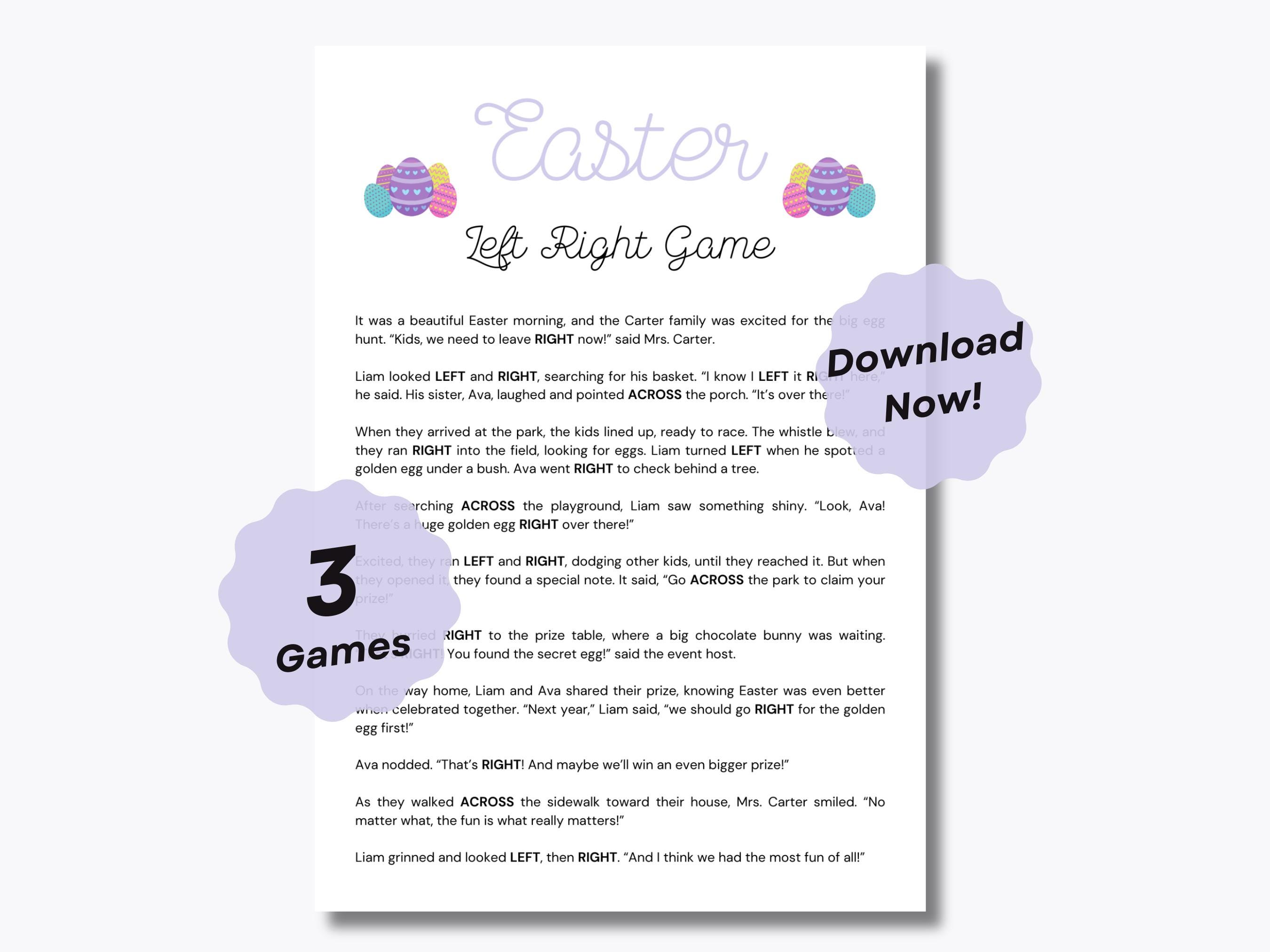 3 Easter Left Right Games – Easter Bunny Stories – Family Activity ...