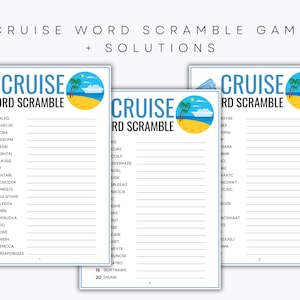3 Cruise Word Scramble Games - 3 Printable Puzzles - Family Fun ...