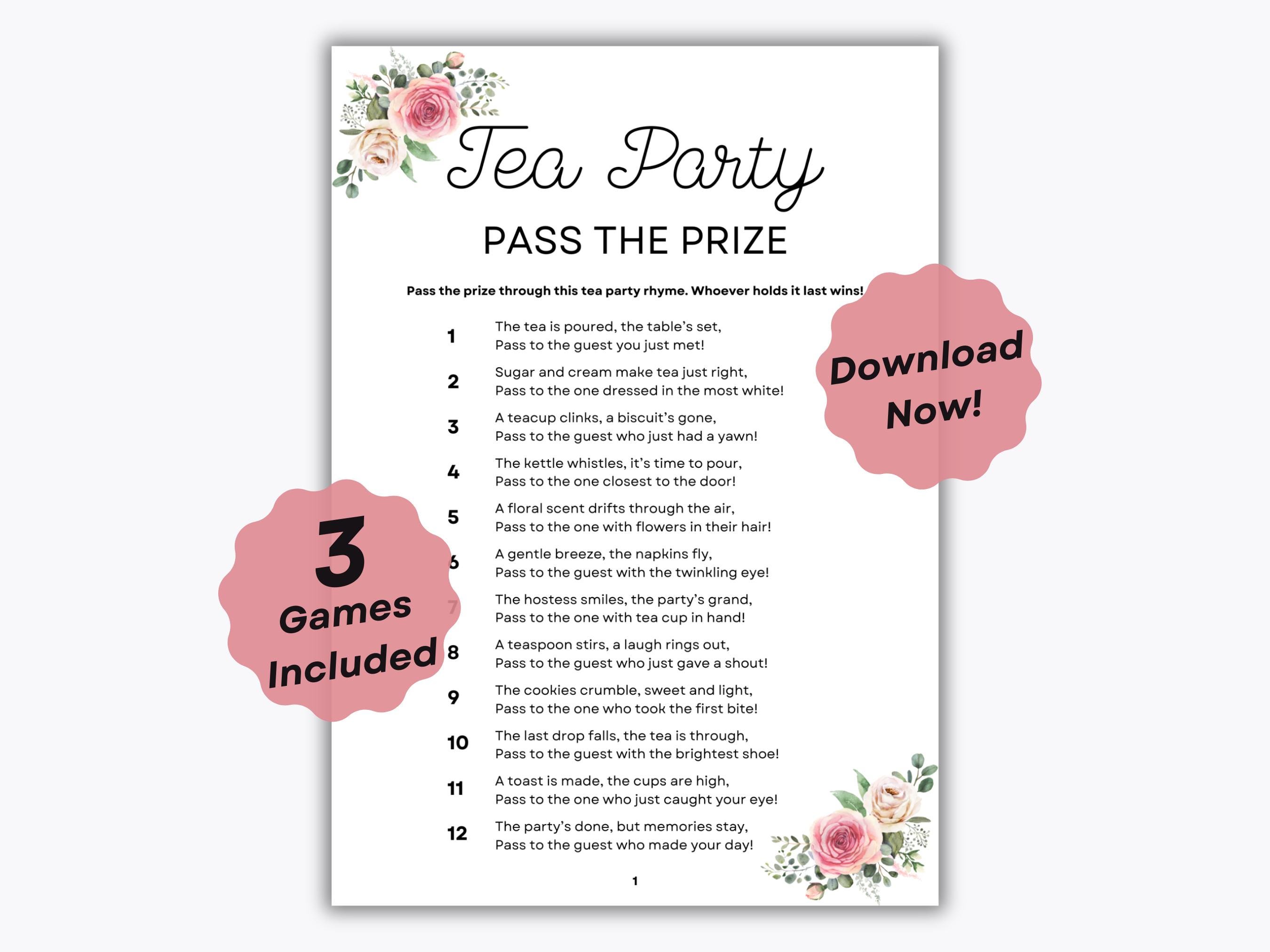 3 Tea Party Pass the Prize Games - Afternoon Tea Stories - Family ...