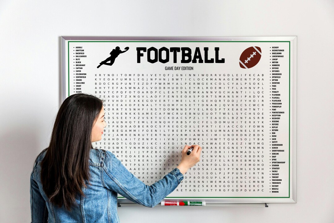 Giant XXL American Football Word Search Game - 100 Words - 3 Printable ...