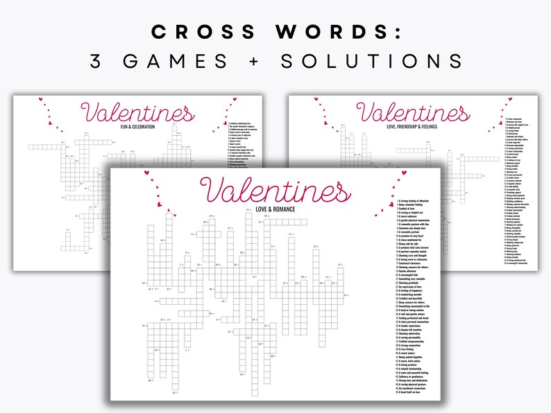 Giant XXL Valentine's Day Word Games Bundle - 9 Printable Puzzles ...