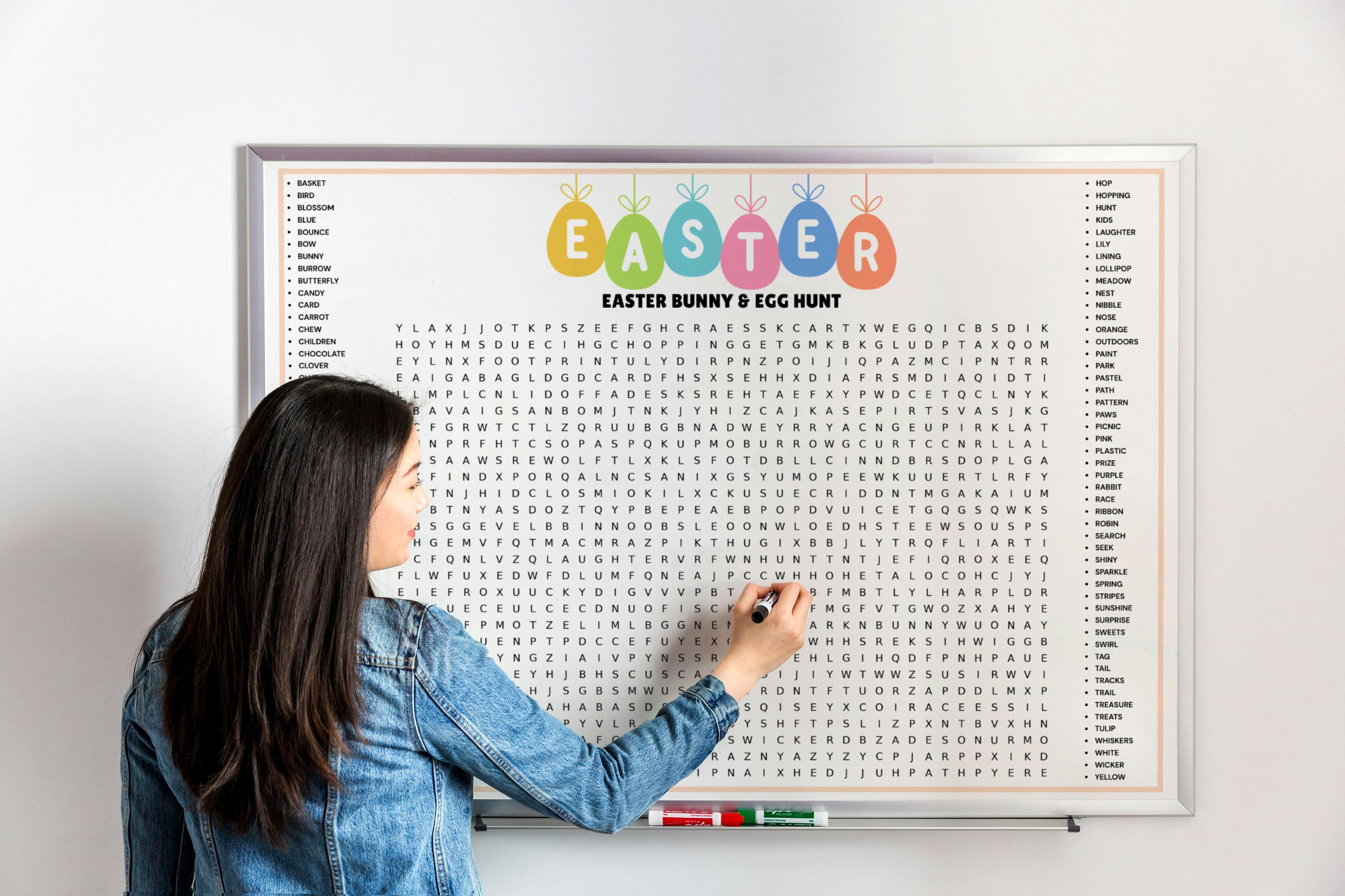 Giant XXL Easter Word Search Game - 100 Words - 3 Printable Puzzles ...