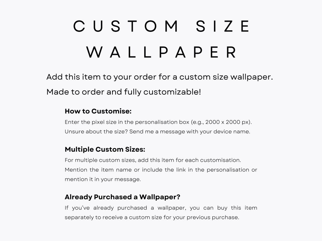 Custom Size for Wallpapers, Made to Order, Only Purchase in Combination ...