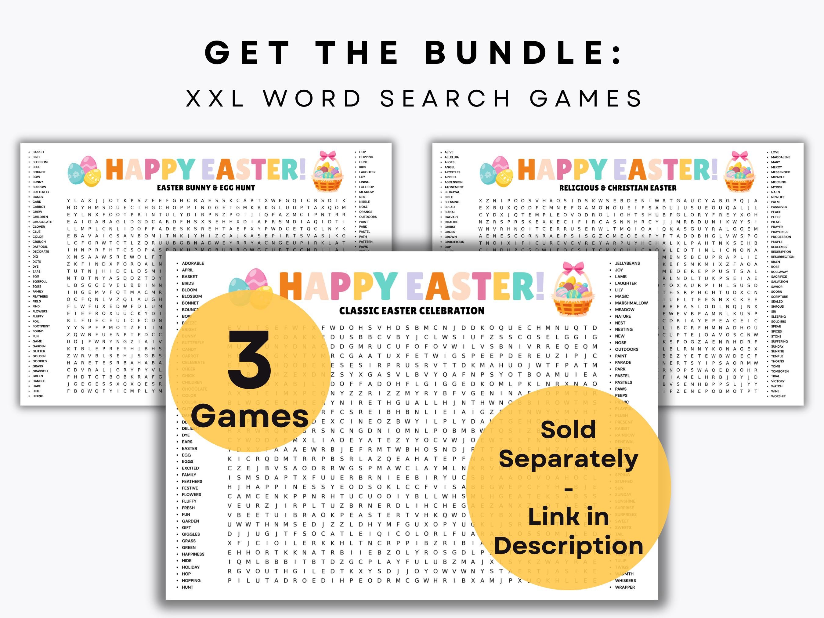 Easter Word Game Bundle – 9 Printable Games – PDF Download – Word ...