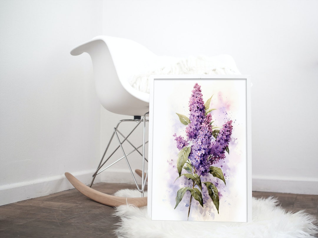 Purple Buddleia Watercolour Illustration #2 - Digital Download - Flower ...