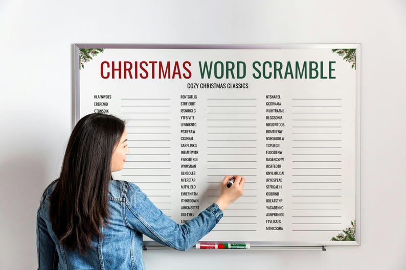 Giant XXL Christmas Word Scramble Game - 60 Words - 3 Printable Puzzles ...