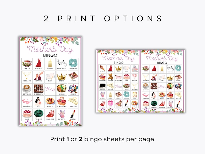 Mother’s Day Bingo – 30 Unique Game Cards – Printable Mother’s Day ...
