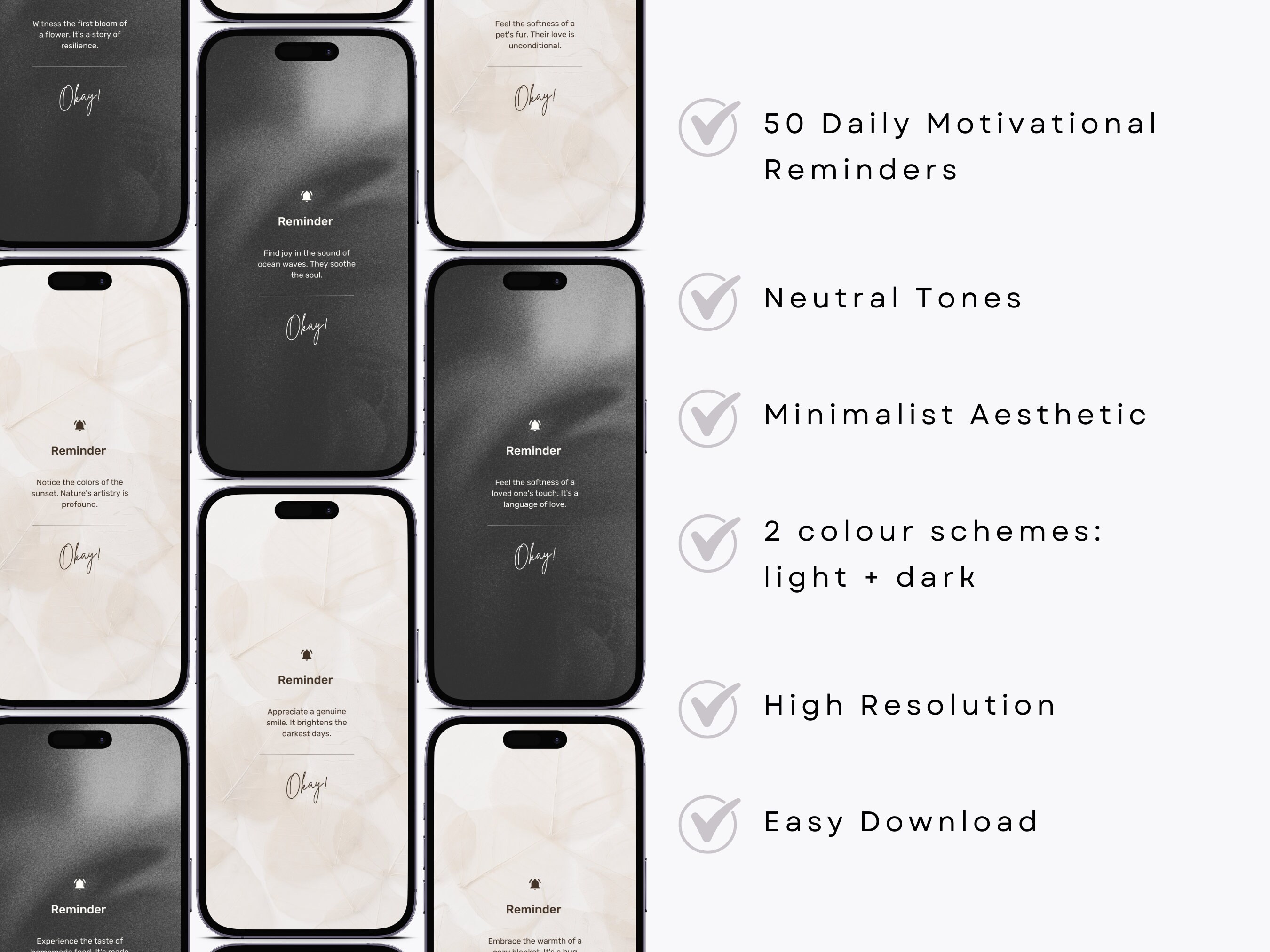 50 Daily Reminders Phone Wallpapers - Enjoying Life - Aesthetic Phone ...