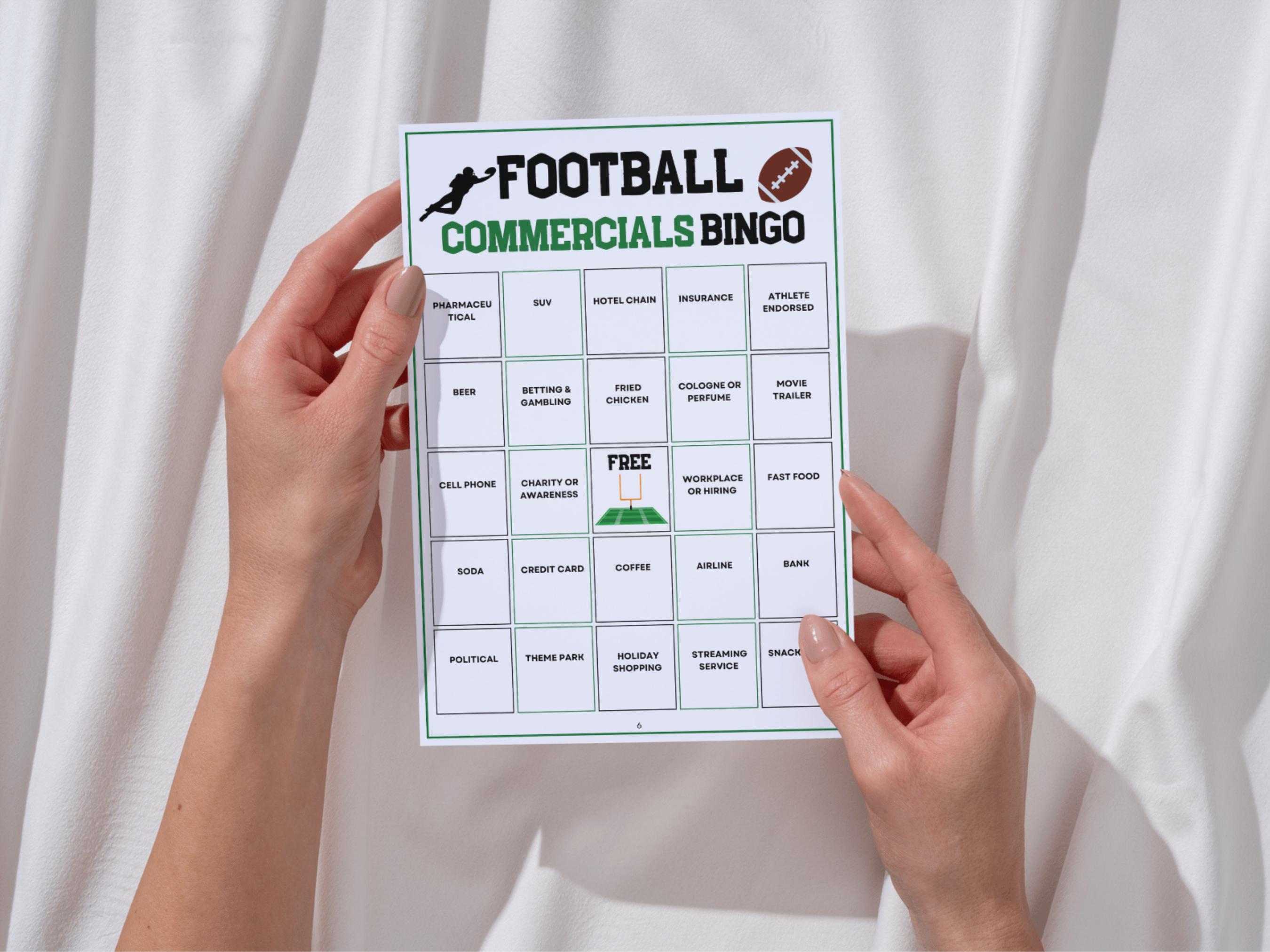 Football Bingo Game - 60 Unique Prefilled Bingo Sheets - Game Day ...