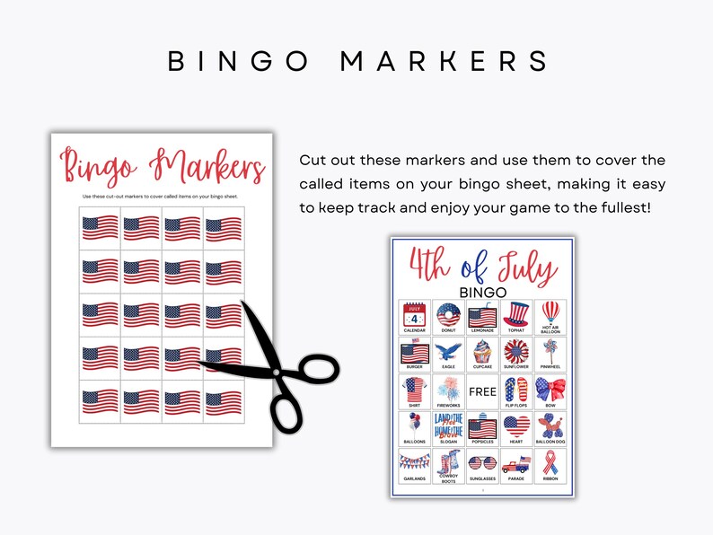 4th of July Bingo – 30 Cards – Printable Independence Day Activity ...