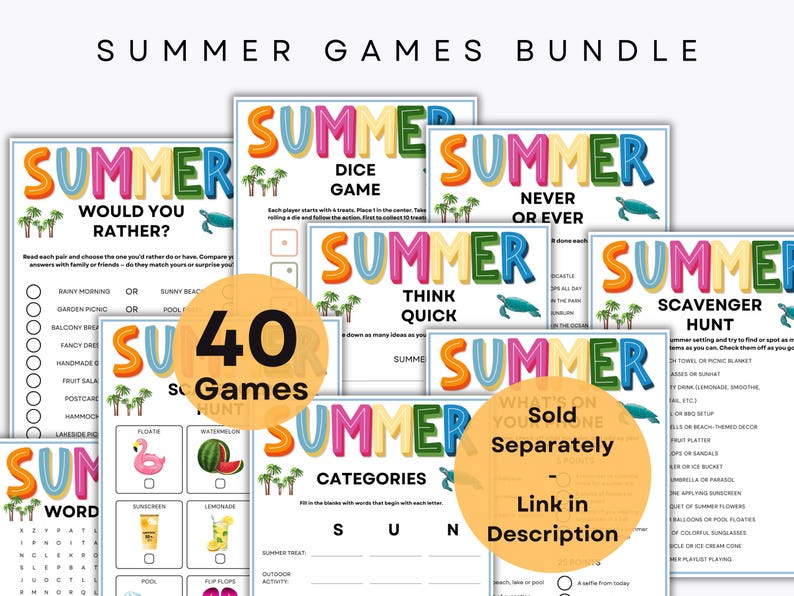 2 Summer Emoji Pictionary Game – Printable Games – Summer Parade Party ...