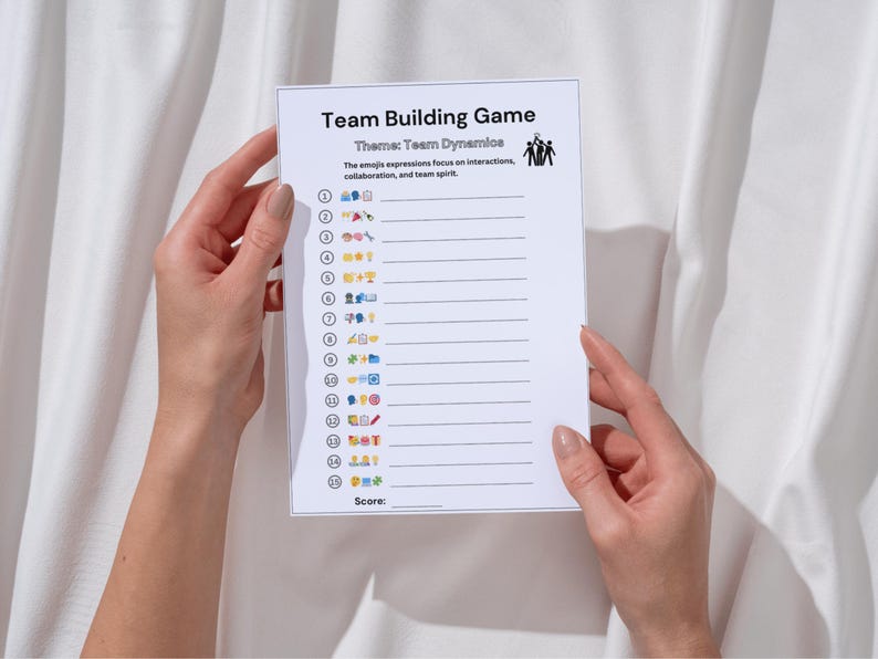 4 Team Building Emoji Pictionary Game - Office Games - Team Pictionary ...