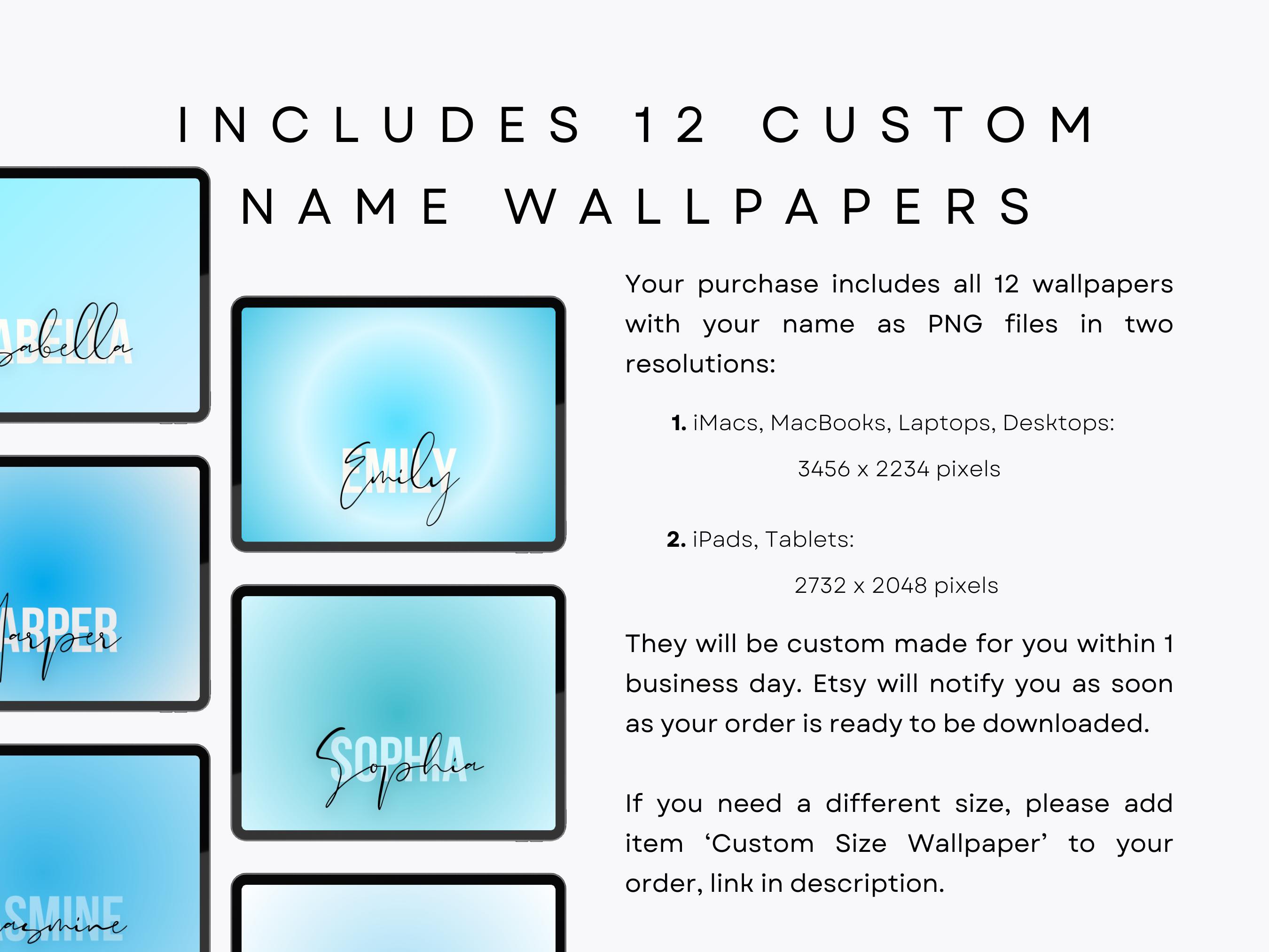 12 CUSTOM NAME Aura Gradient Wallpapers for Ipad, Macbook, Imac ...