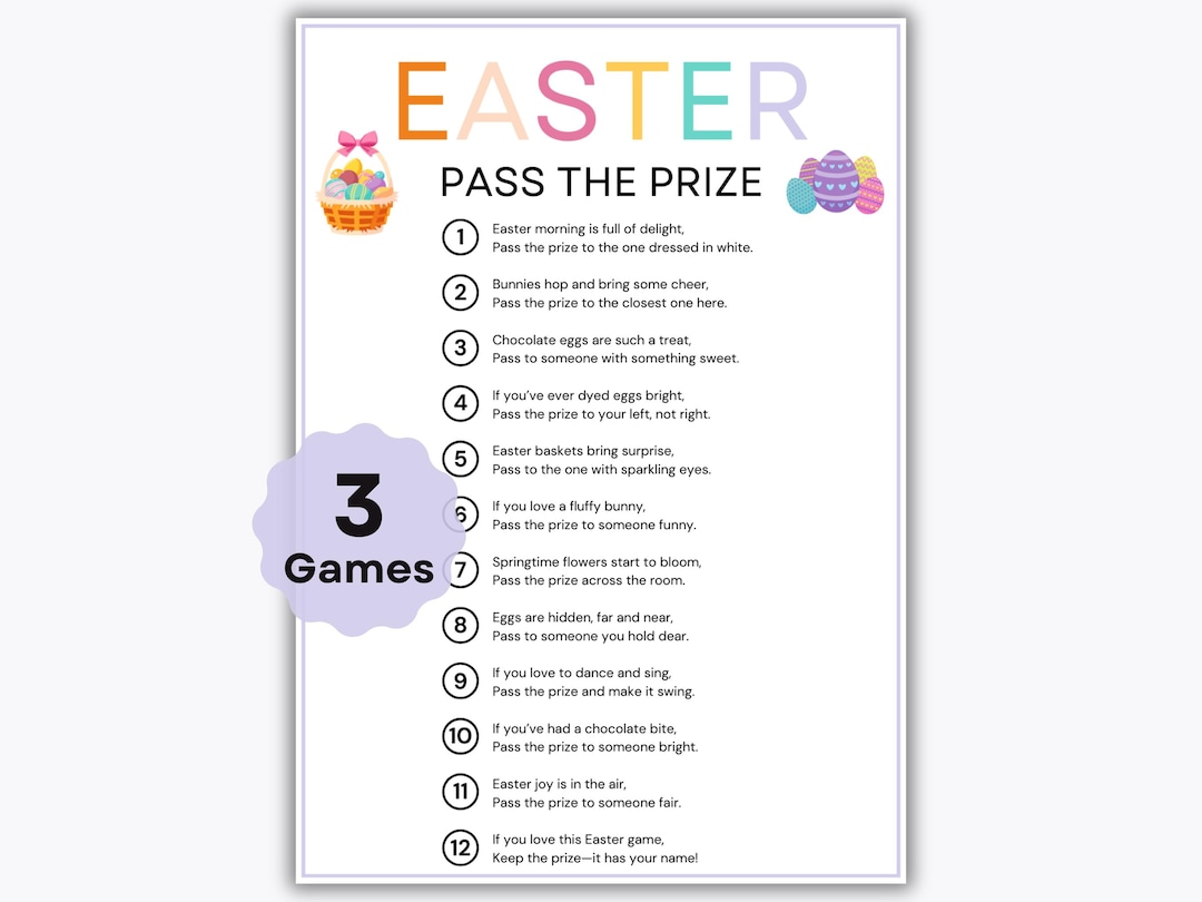 3 Pass the Prize Games – Easter Bunny Stories – Family Activity – Kids ...