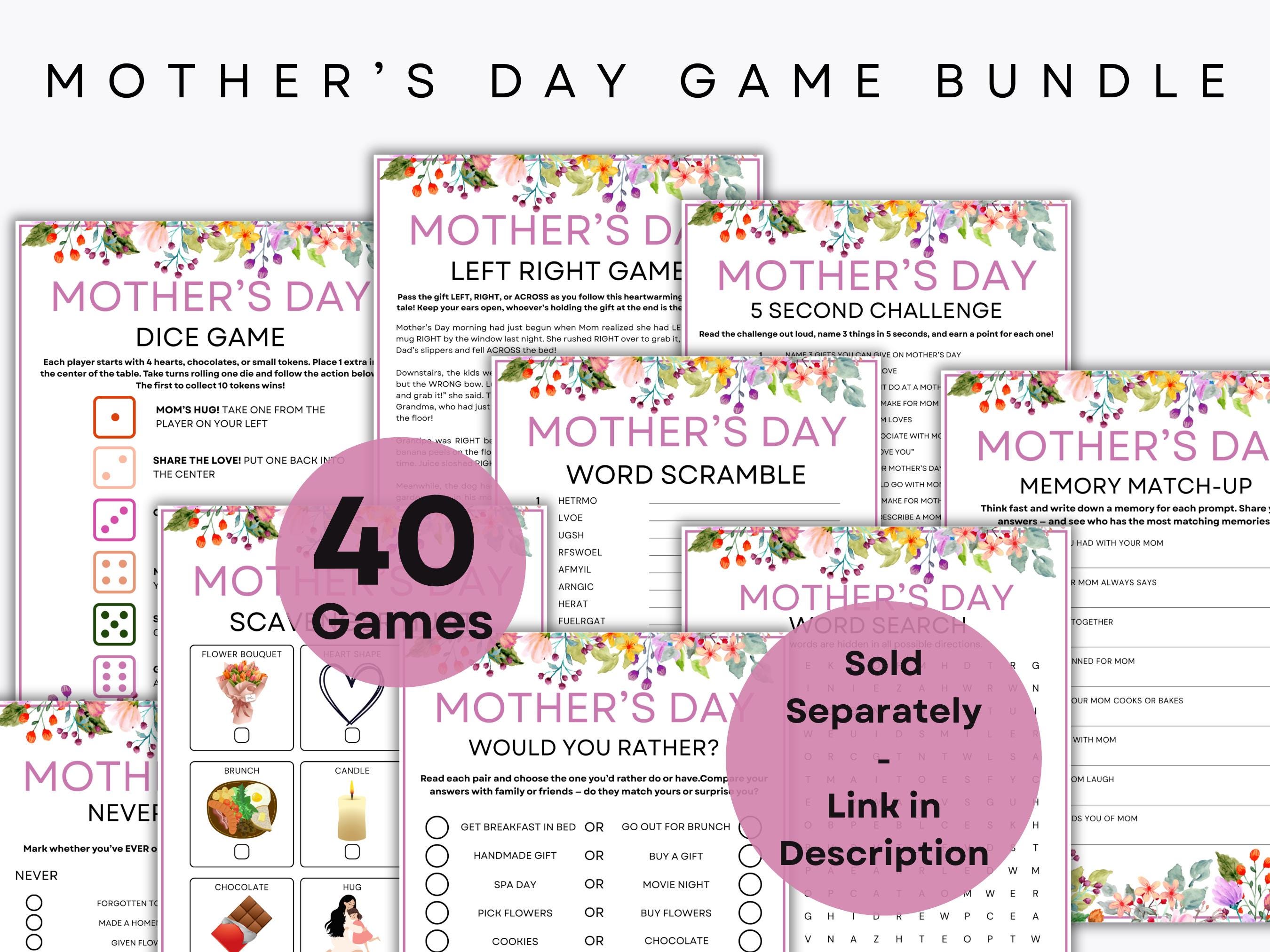 Mother’s Day Bingo – 30 Unique Game Cards – Printable Mother’s Day ...