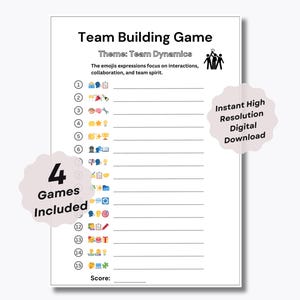 4 Team Building Emoji Pictionary Game - Office Games - Team Pictionary ...