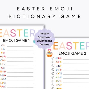 2 Easter Emoji Pictionary Game – Printable Games – Festive Spring Party ...