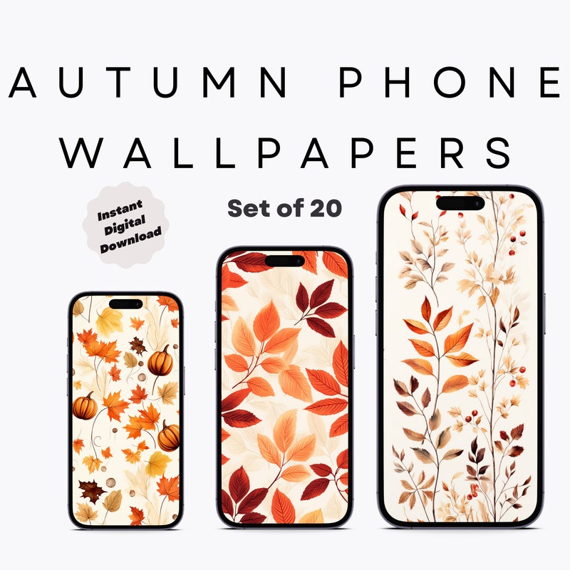 Mobile Autumn Leaf Wallpaper - Etsy UK