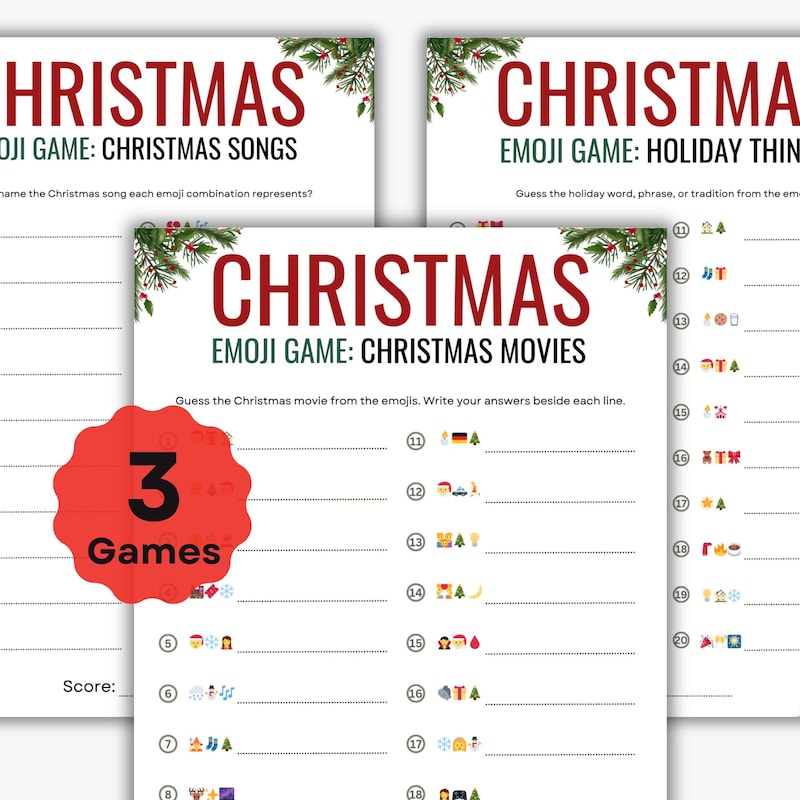 Christmas Song Emoji Game - Etsy