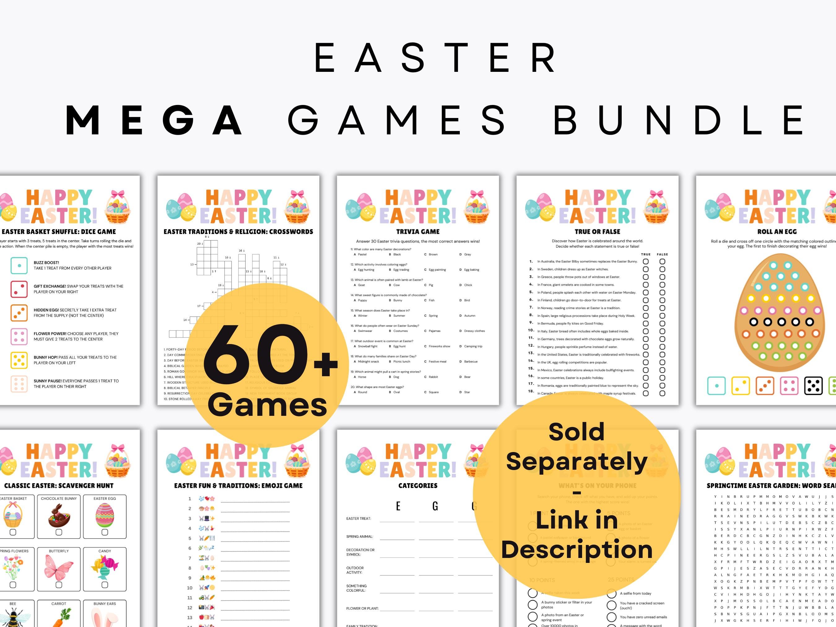 Easter Word Game Bundle – 9 Printable Games – PDF Download – Word ...