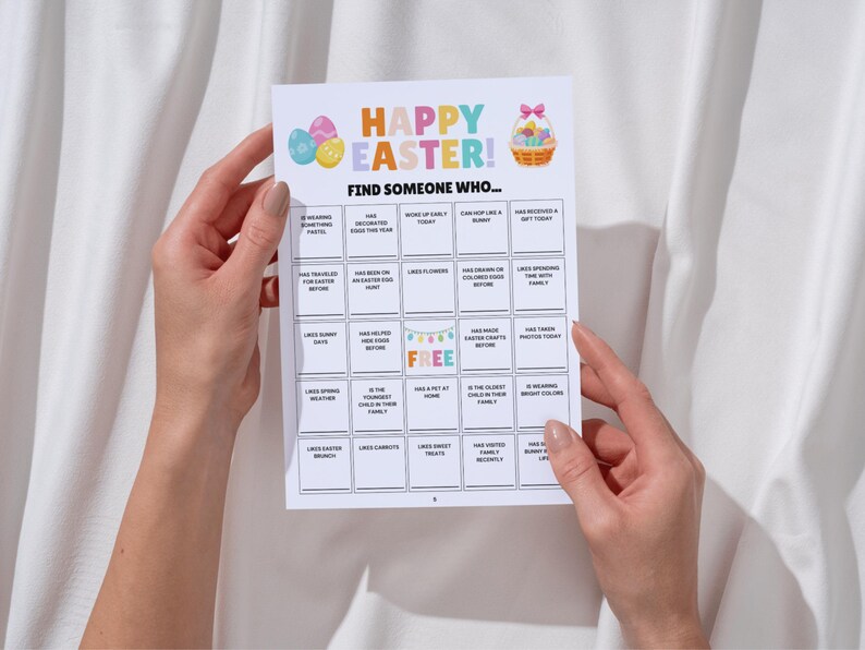 Easter Find Someone Who Bingo – Icebreaker Bingo – Get to Know You ...