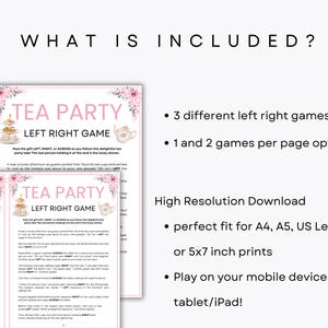 3 Tea Party Left Right Games - Afternoon Tea Stories - Family Activity ...