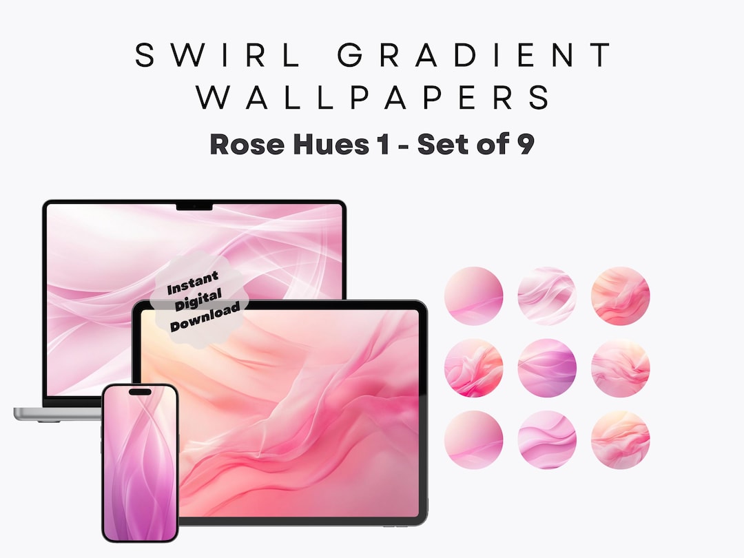 9 Gradient Swirl Wallpaper, Rose Hues - Aesthetic Wallpaper for Desktop ...