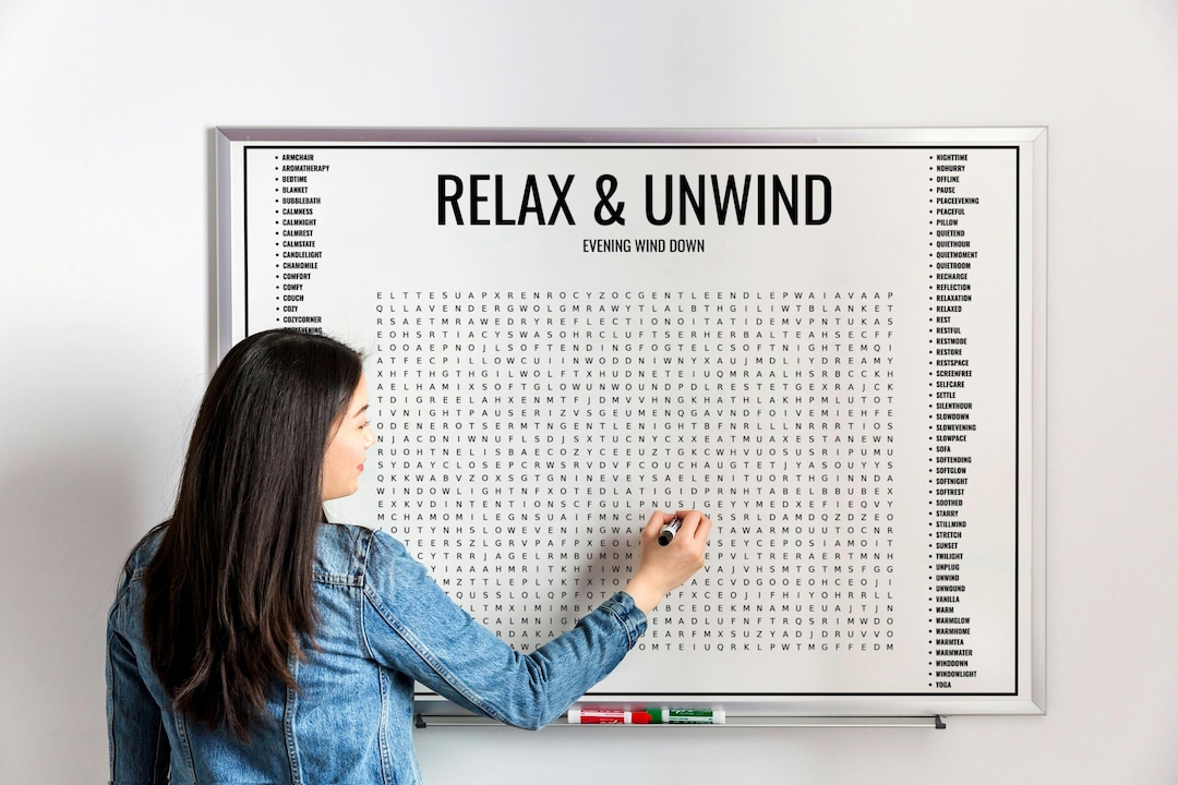 Giant XXL Relax & Rewind Word Search Game – 100 Words – 3 Large ...