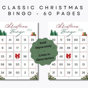 Christmas Bingo Game - 100 Unique Prefilled Bingo Sheets - Ready-to ...