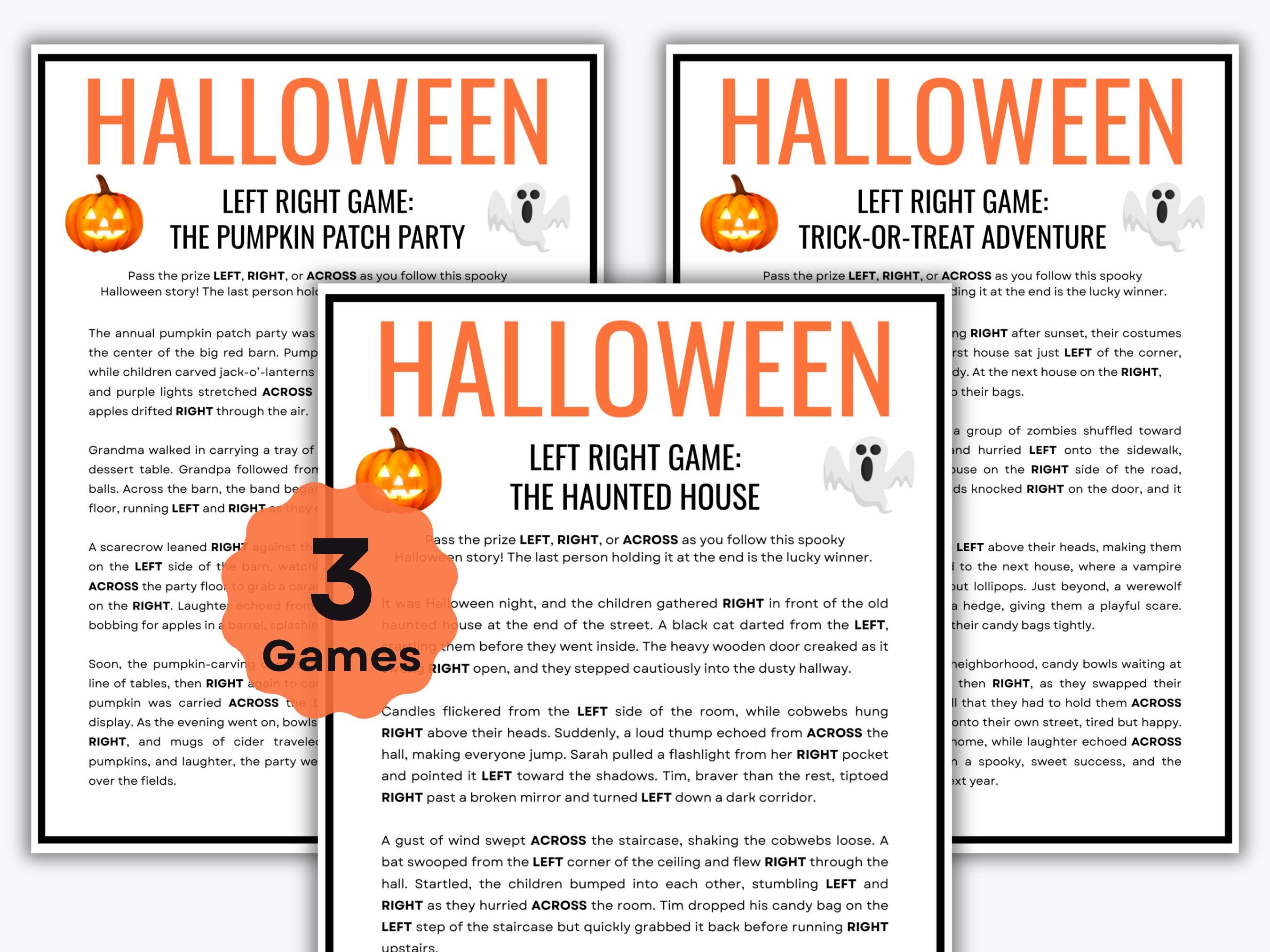 Halloween Left Right Games – 3 Printable Stories – Family Activity ...