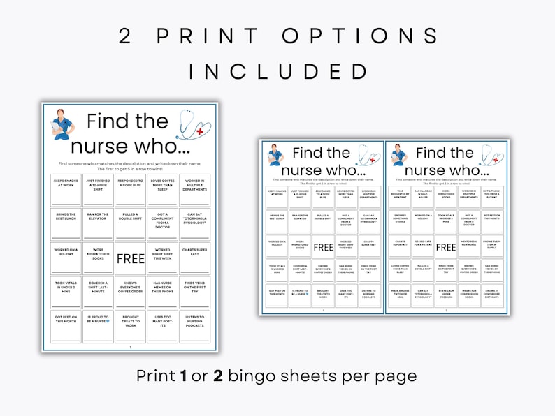 Find the Nurse Who… - Printable Nurses Week Ice Breaker Bingo - 60 ...