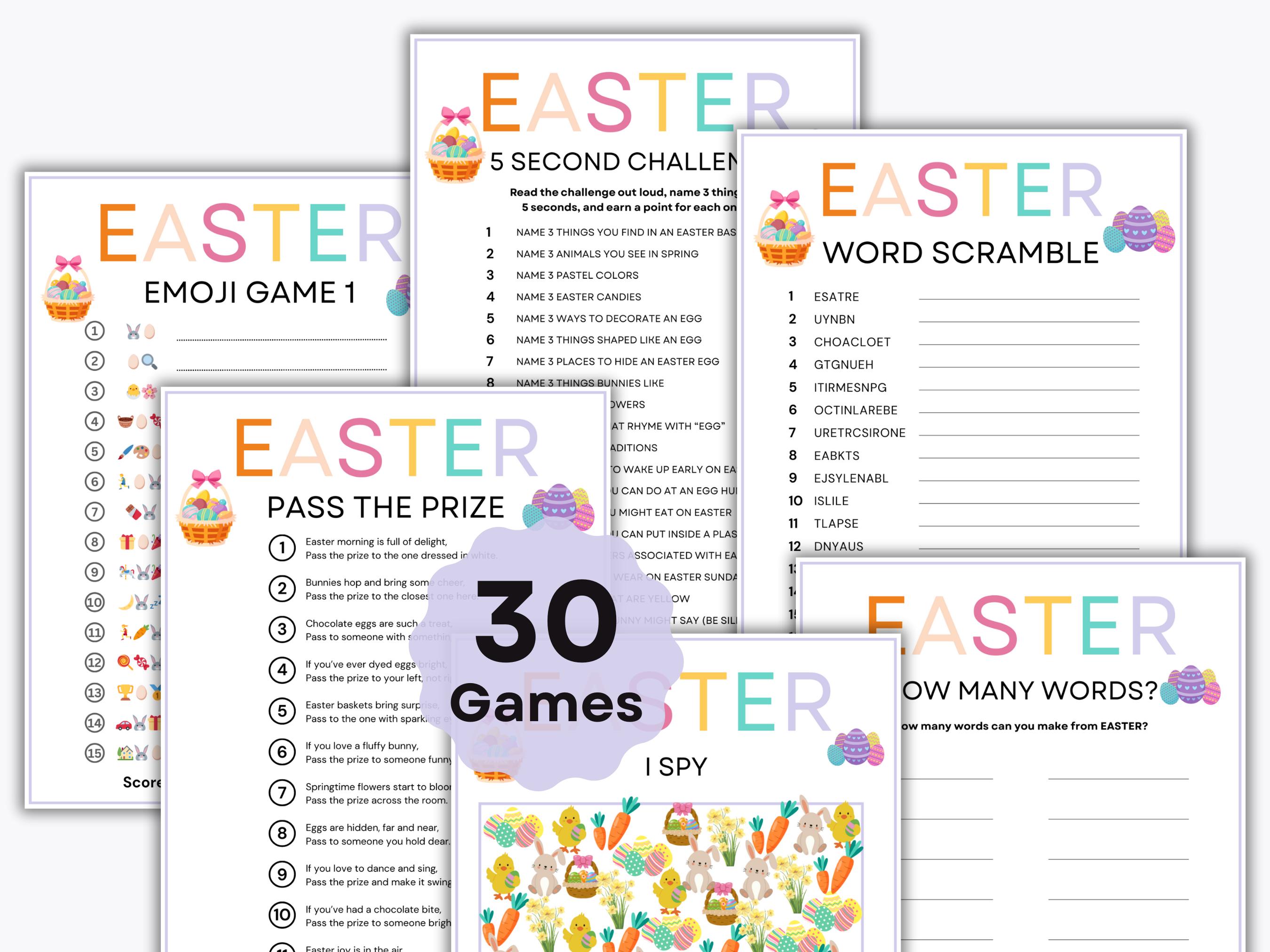 Easter Games Bundle – 30 Games - Easter Bunny Stories – Family Activity ...