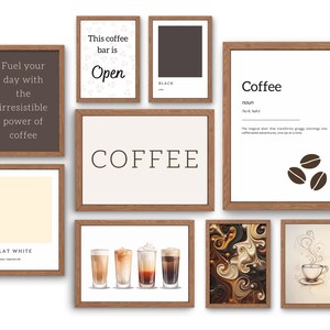 Coffee Wall Art Set #1 - Digital Download - Coffee Corner Decor - Mix ...