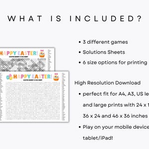 Giant XXL Easter Word Search Game - 100 Words - 3 Printable Puzzles ...