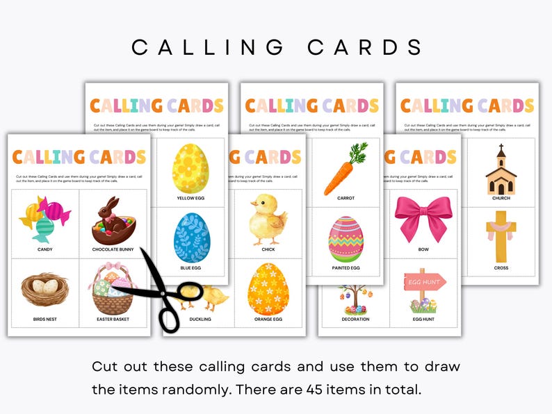 Easter Bingo – 60 Cards, PDF Download – Easter Family Activity – Kids ...