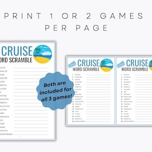 3 Cruise Word Scramble Games - 3 Printable Puzzles - Family Fun ...